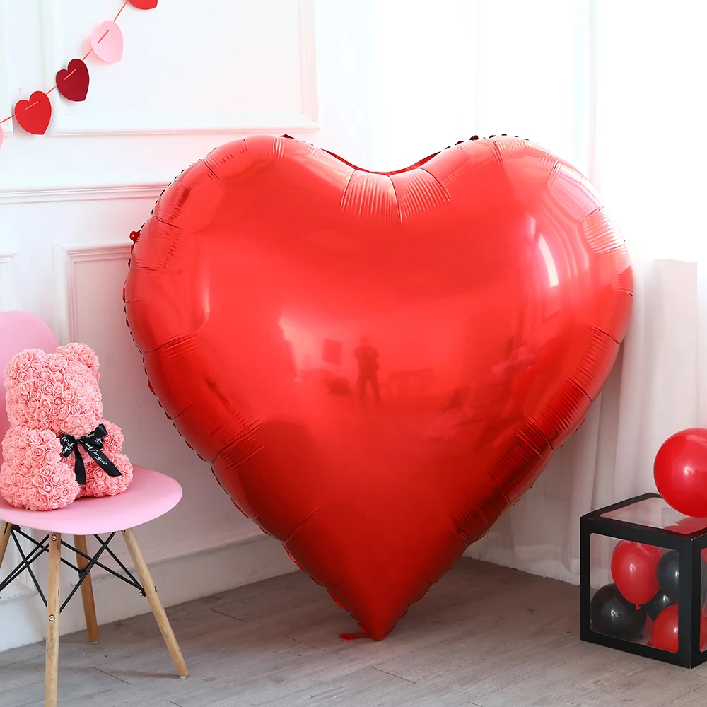 Globos-gigantes-de-aluminio-con-forma-de-coraz-n-rojo-suministros-de ...