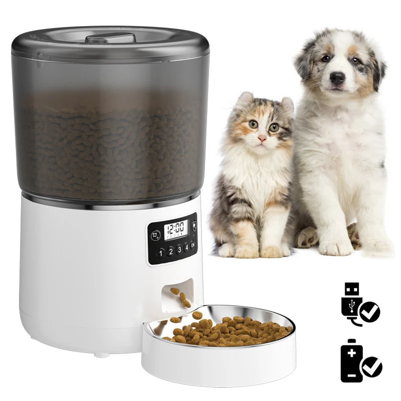 Automatic-Pet-Feeder-Cat-Food-Dispenser-Anti-Block-Slow-Cat-Feeder ...