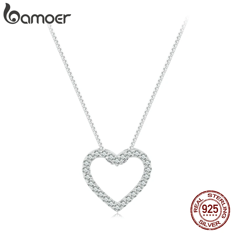BAMOER Collares de Corazón para Mujer, Color D VVS1 Moissanite Plata de ...