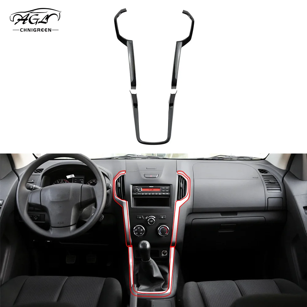 for ISUZU D-MAX MU-X 2012-2019 3pcs Carbon Fiber Color Center Console U ...