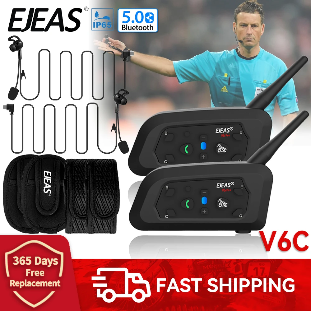 EJEAS-V6C-PRO-Referee-Intercom-Headset-2-User-Communication-Duplex ...