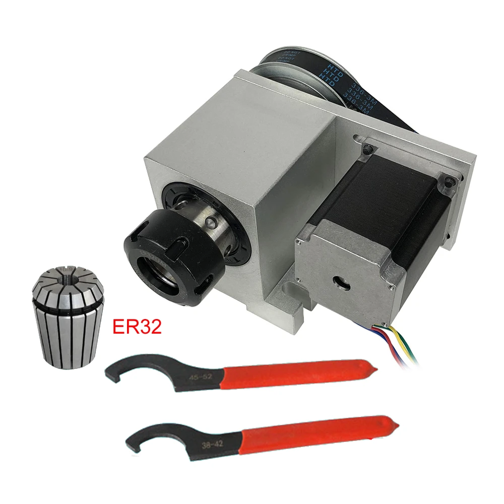 Pulley-Drive-CNC-Rotary-Axis-ER32-Collet-Chuck-4th-A-Axis-Center-Height ...