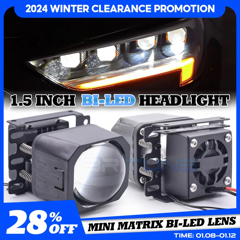 Britune-1-5-Inch-Bi-LED-Projector-Lens-Matrix-LED-Headlight-7000LUX-Low ...
