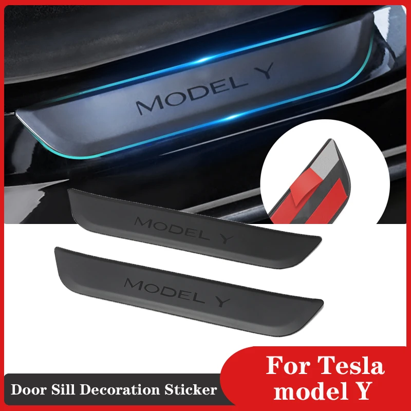 For-Tesla-Model-Y-2021-2022-2023-Rear-Door-Sill-Decoration-Sticker ...