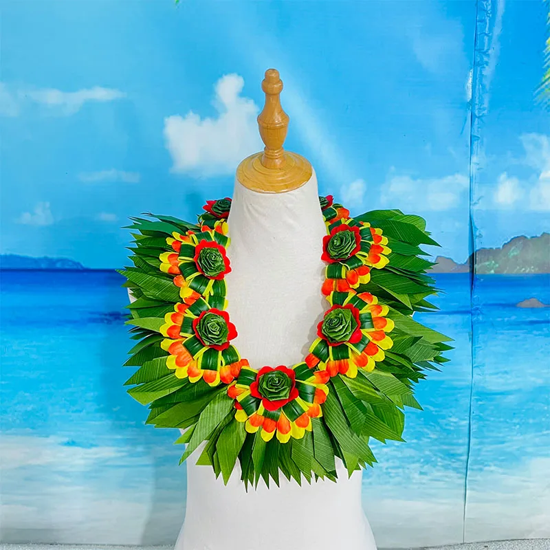 Artificial-Silk-Ti-Leaf-Green-Rose-Tongan-Lei-La-Caraca-Dance ...