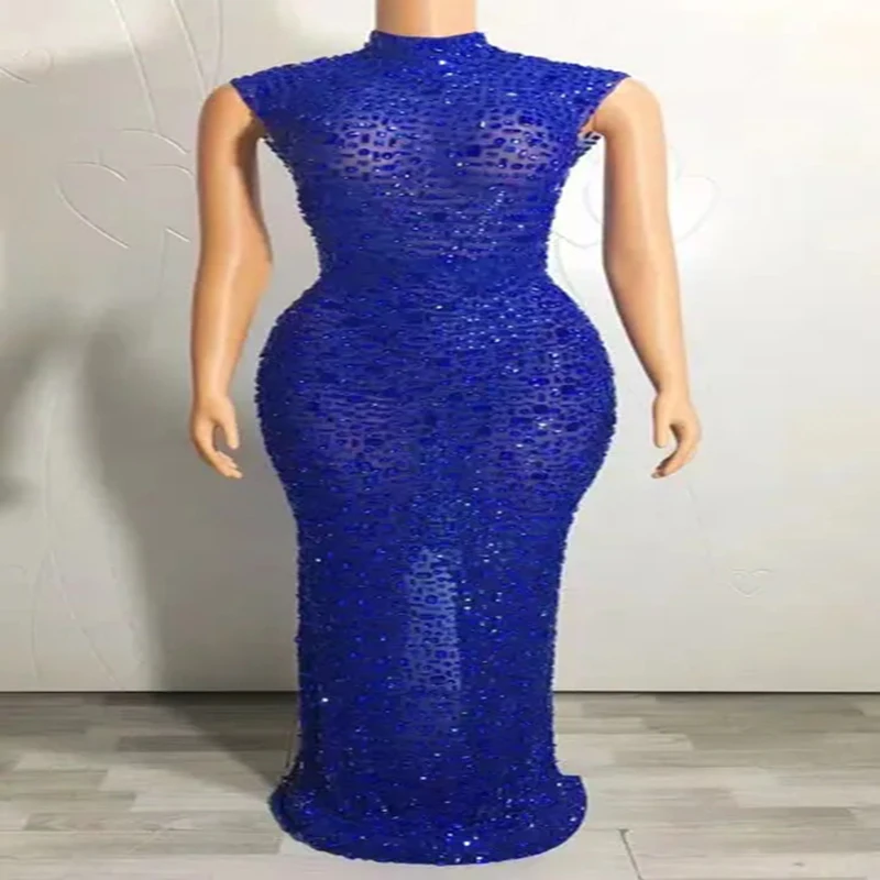 Vestido-de-cristal-embrulhado-com-strass-saia-longa-desempenho-sexy ...