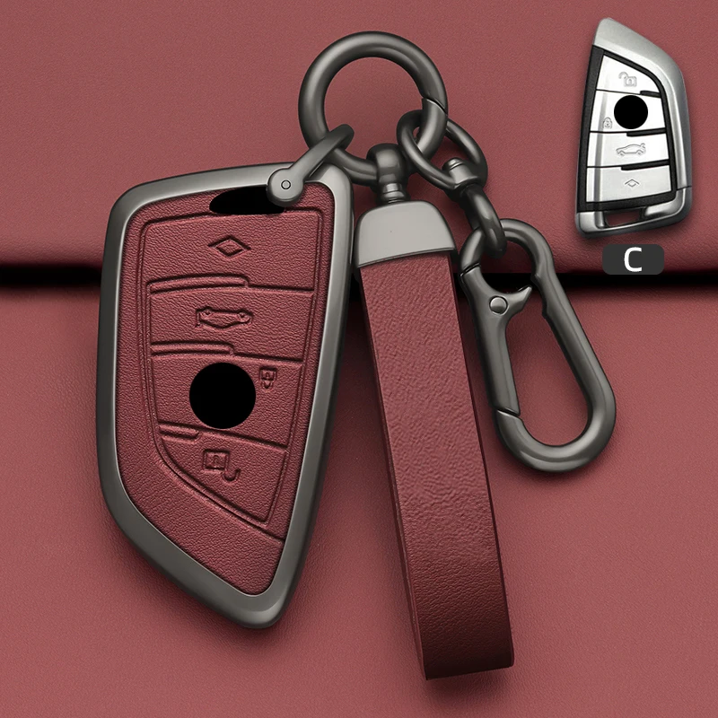 Alloy Style Car Key Case Cover Shell Fob For BMW X1 X3 X5 X6 X7 1 3 5 6 ...