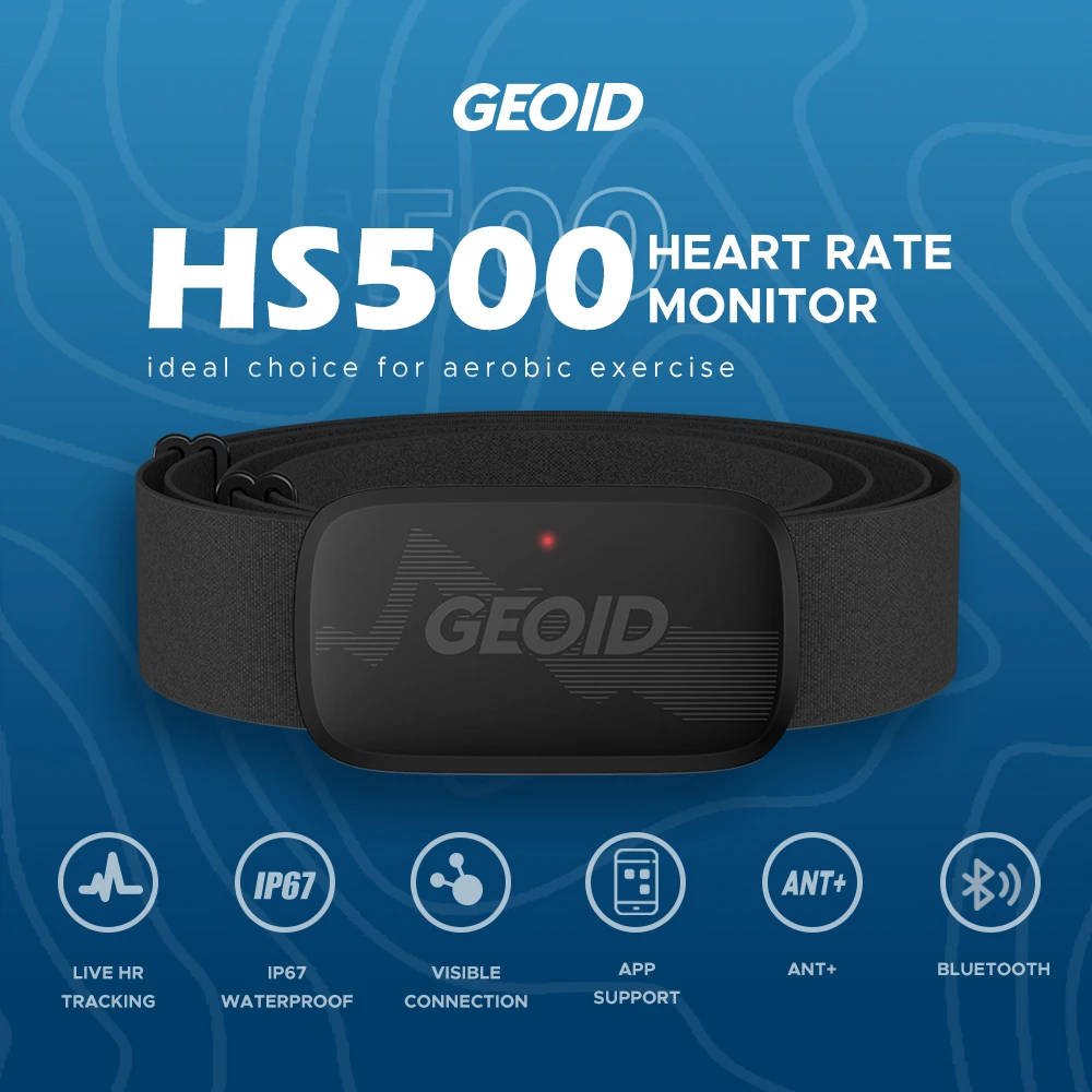 GEOID Heart Rate Sensor Chest Strap Monitor ANT+ Bluetooth Belt Sports ...