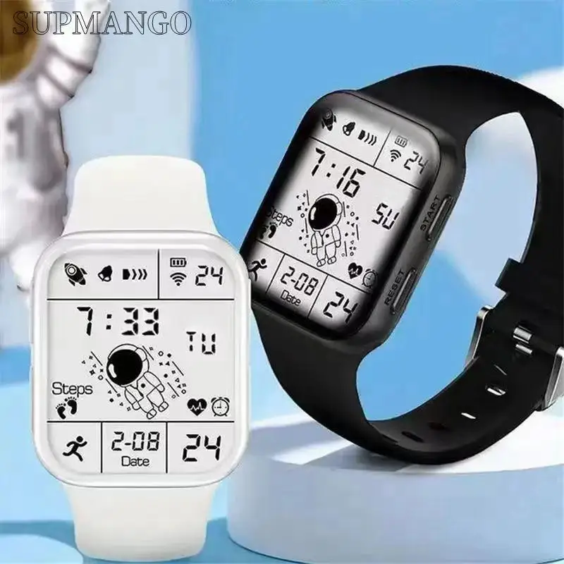 Astronaut-Square-Watch-Male-and-Female-Students-Cool-Black-Technology ...