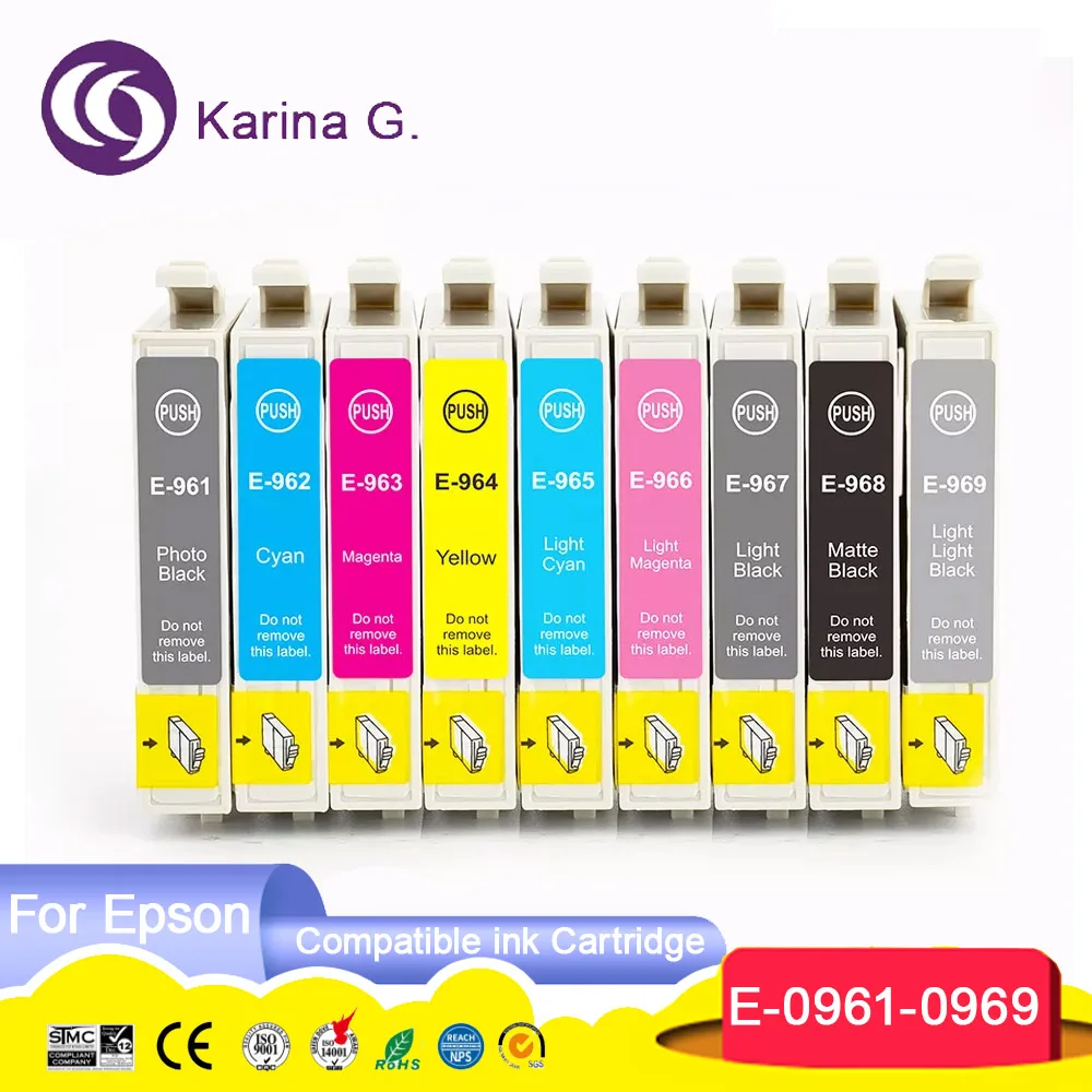 Compatible For Epson T0961 T0962 T0963 T0964 T0965 T0966 T0967 T0968 ...