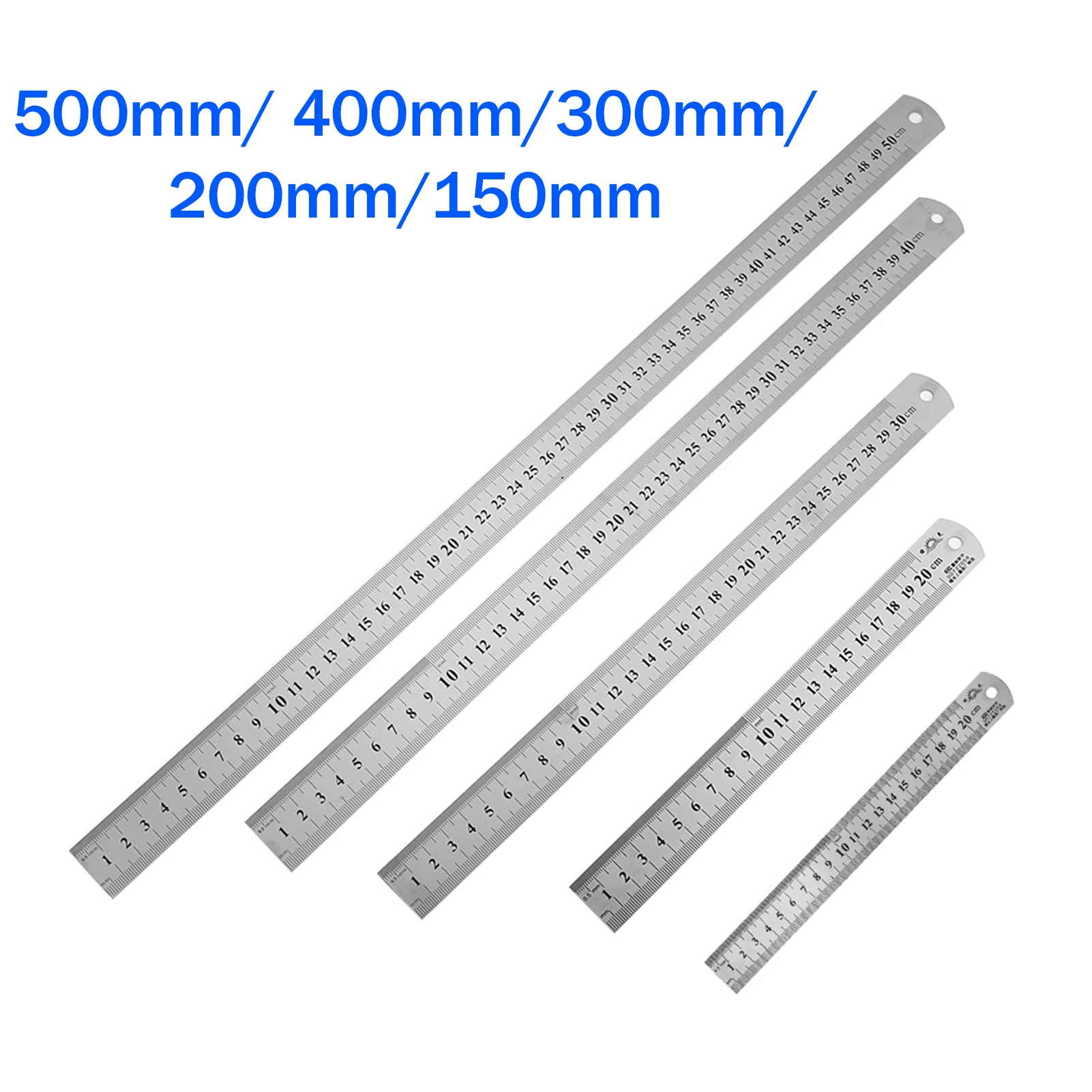 Stainless Steel Double Side Straight Ruler Centimeter Inches Scale ...