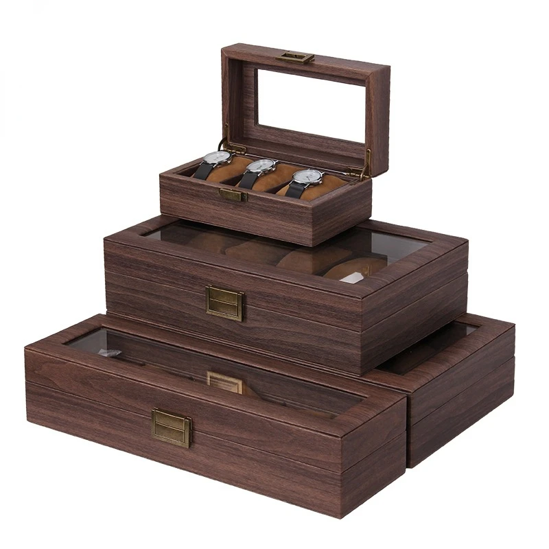 New-Wooden-Luxury-Watch-Box-3-6-10-12-Grid-Jewelry-Storage-Box-Glass ...