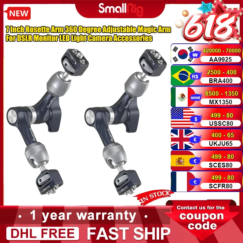 SmallRig-7-Inch-Rosette-Arm-360-Degree-Adjustable-Magic-Arm-For-DSLR ...