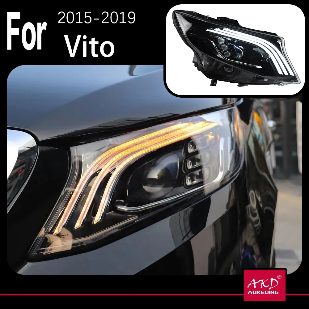 Akd Car Model Head Lamp For Benz Vito Headlights 2015-2019 New Vito ...