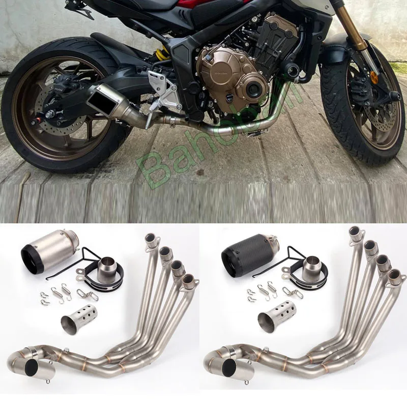 혼다 CBR650R CB650F CB650R CB650F 용 오토바이 배기 머플러, 전체 시스템 헤더 파이프, 로고 레이저 포함, 전면 파이프 수정| | - AliExpress