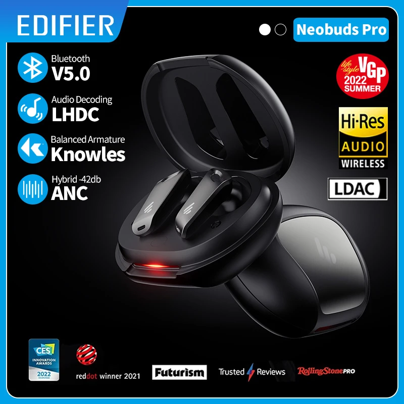 Edifier Neobuds Pro fone de ouvido sem fio, fone bluetooth, híbrido, anc, certificado Hi res som ...