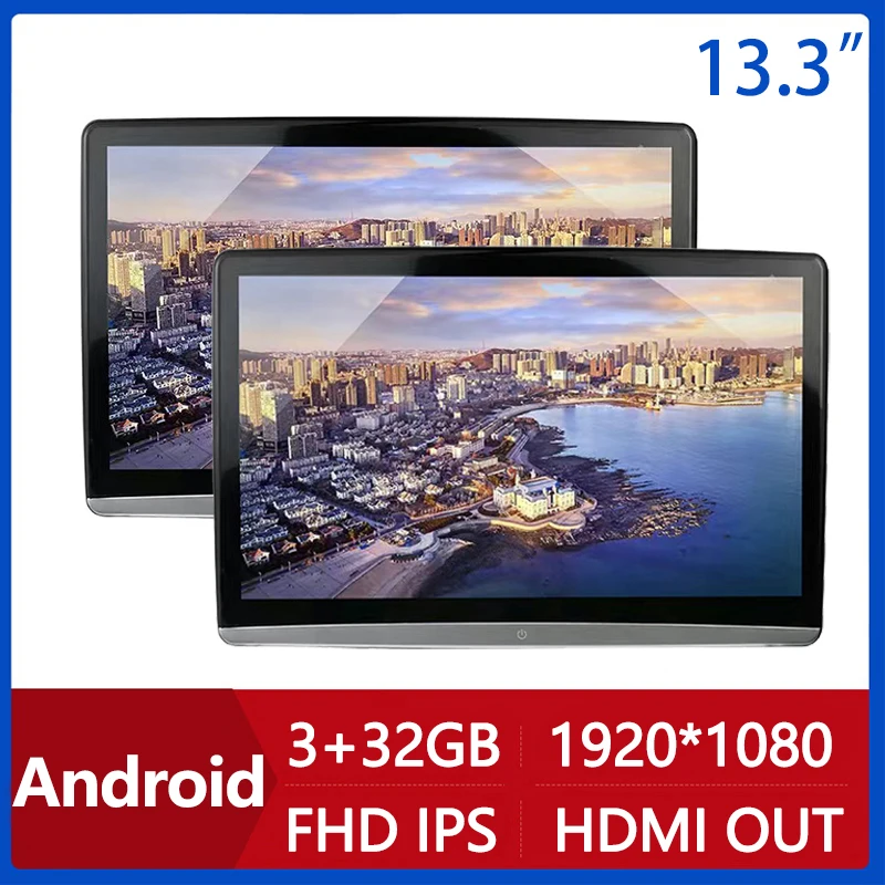 13.3 Polegada Android 10.0 4 + 64GB Monitor de Encosto de Cabeça IPS ...