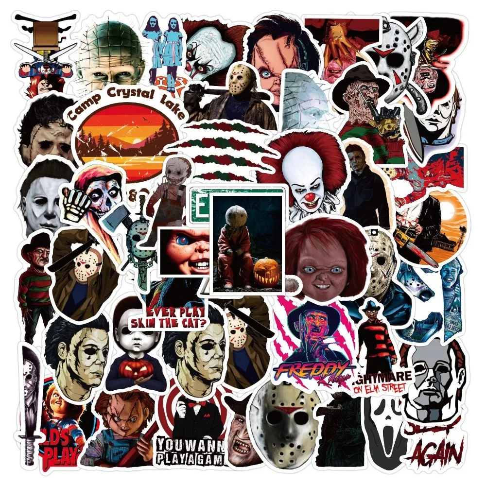 10-25-50pcs-Mixed-Horror-Movie-Characters-Stickers-Graffiti-for ...