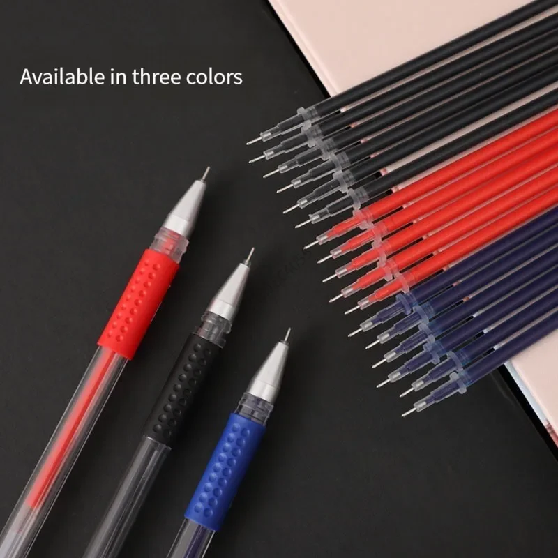 6-25Pc 0.5mm Gel Pen Set Neutral Pen Black/Blue/Red Color Replacable ...