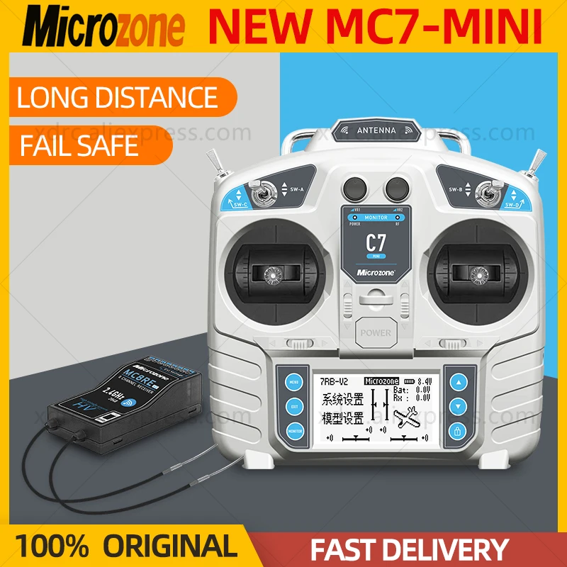 NEW MicroZone C7 MINI MC7 2.4G 6CH Remote Controller Transmitter Radio ...