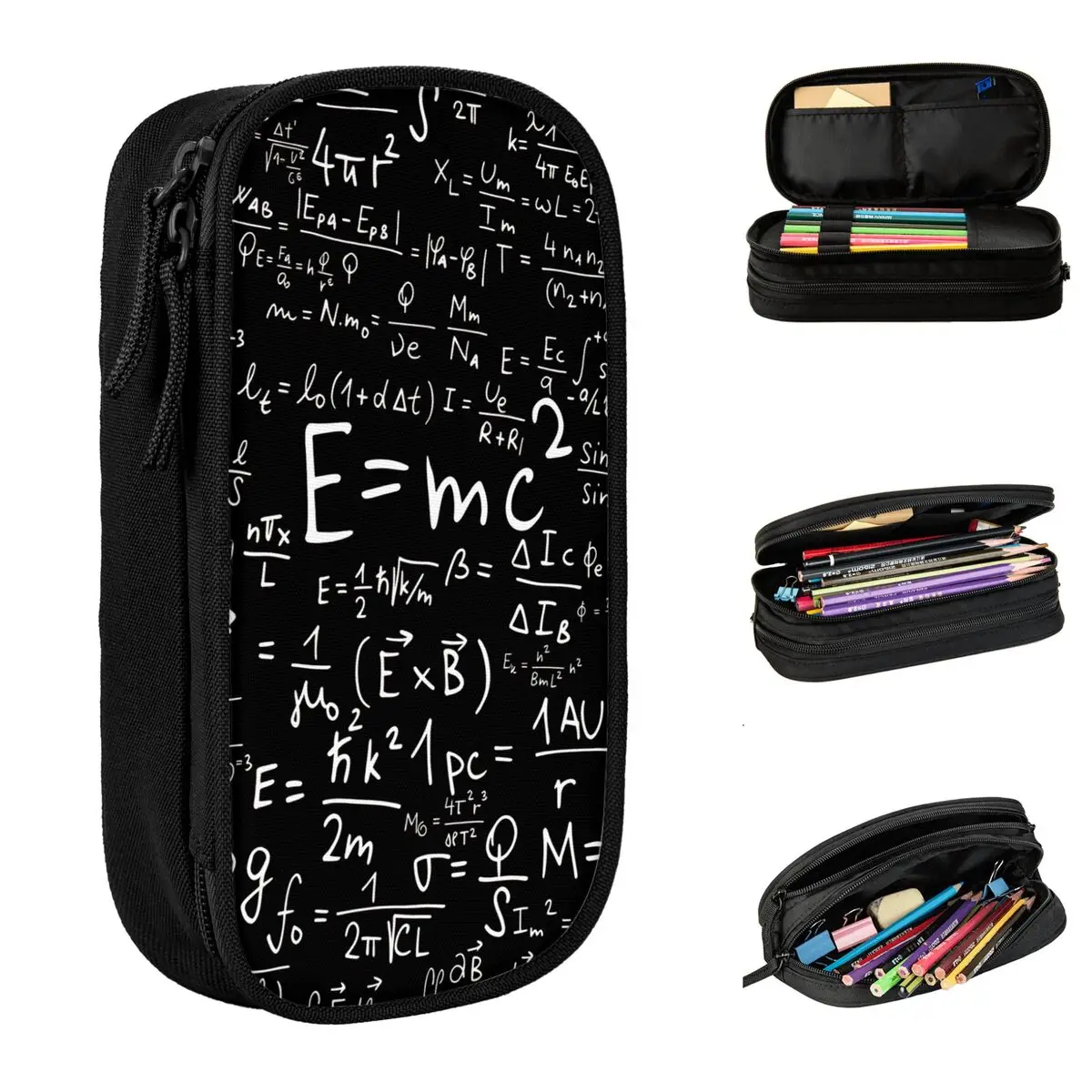 Math Nerd Pencil Case Large Capacity Pencil Pouch Boy Girl Double Layer ...