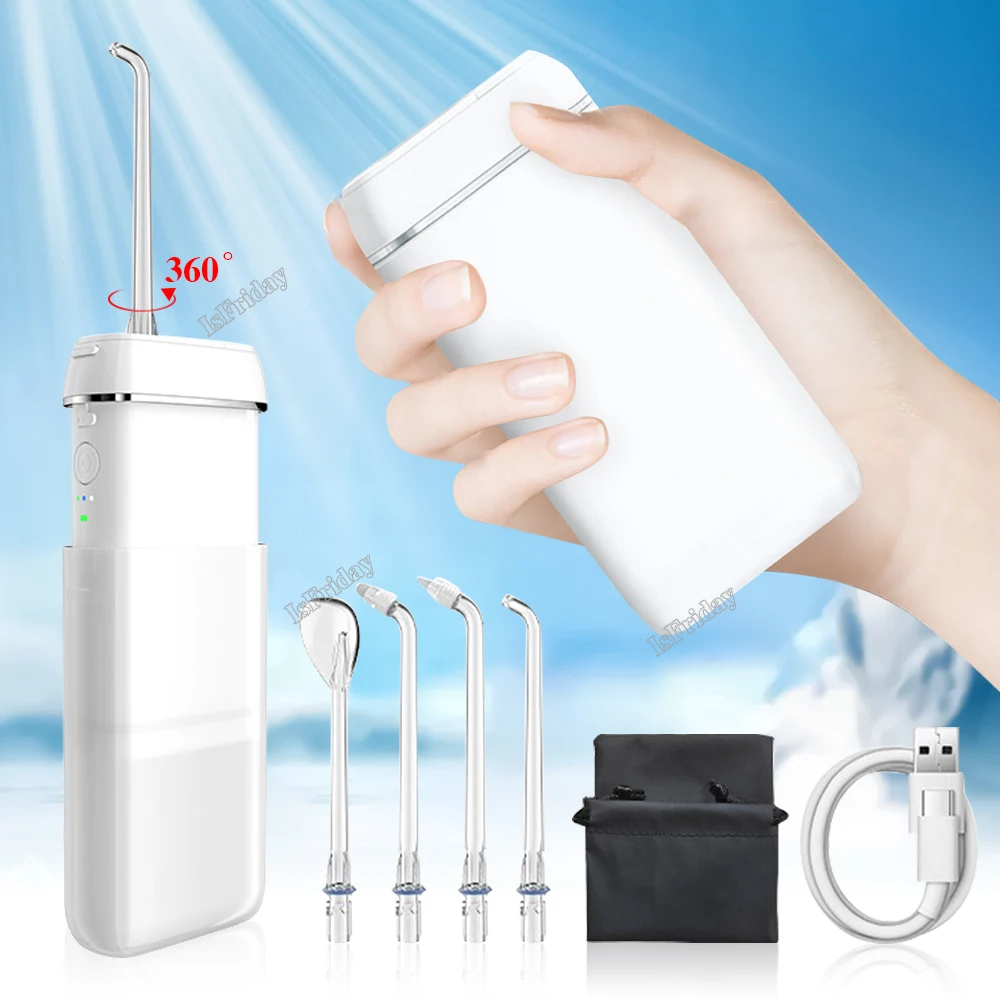 Portable-Water-Flosser-Dental-Irrigator-Travel-Pick-Toothpicks-4pcs-Jet ...