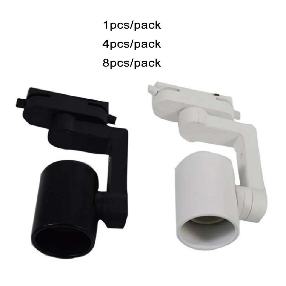 Black white minimalist E27 Track Light Holder Universal Connector ...
