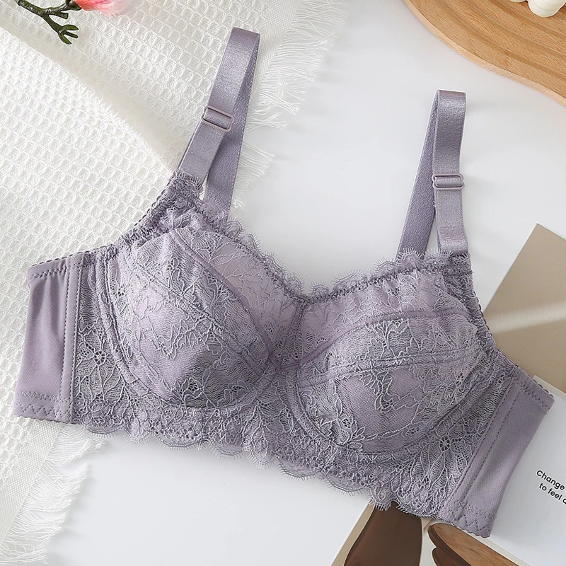 Women s Big Size Full Coverage Floral Embrodiery Ultra Thin Bra Women s Big Size Full Coverage Floral Embrodiery Ultra Thin Bra