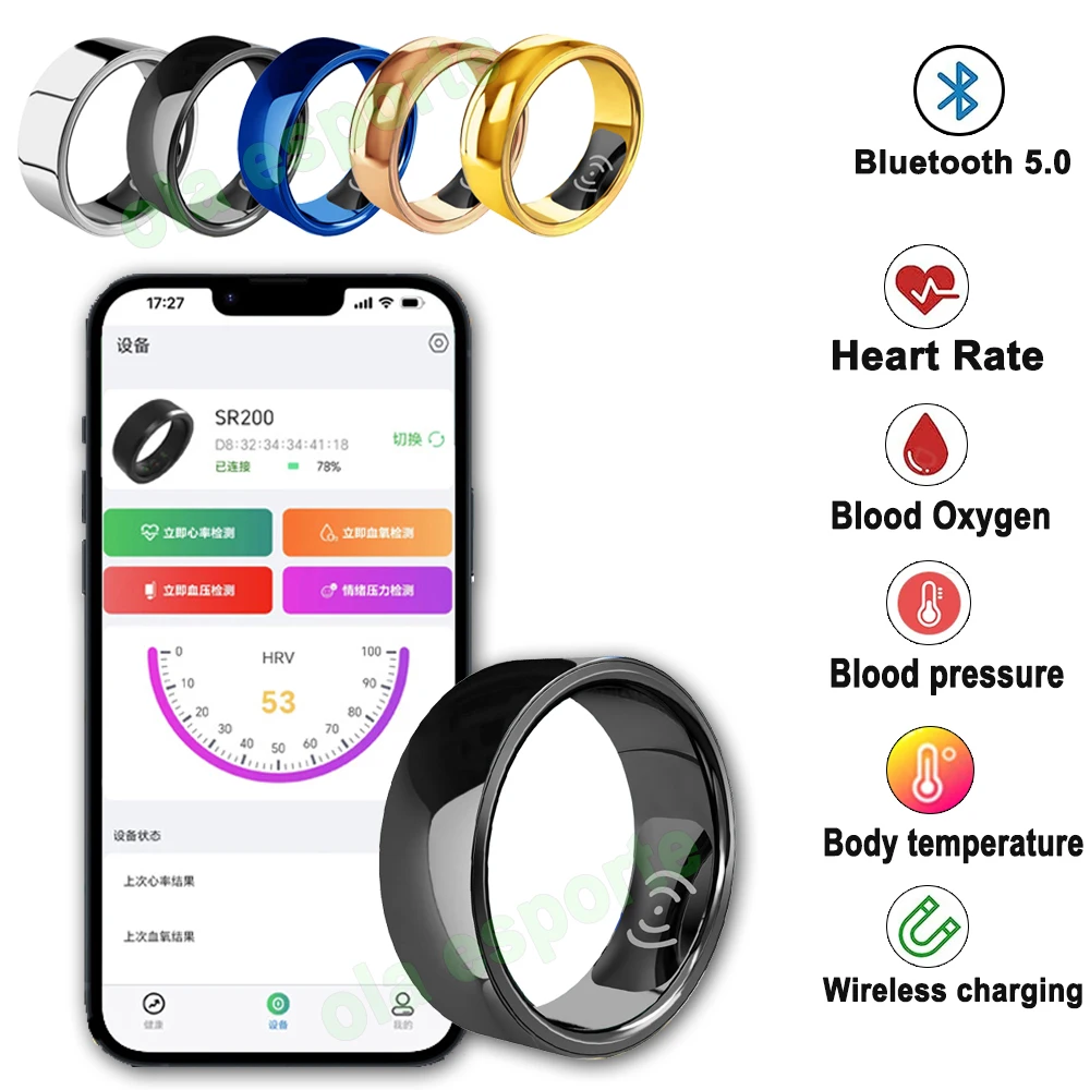 20234 Fashion Smart Ring Women Men Heart Rate Body Temperature ...