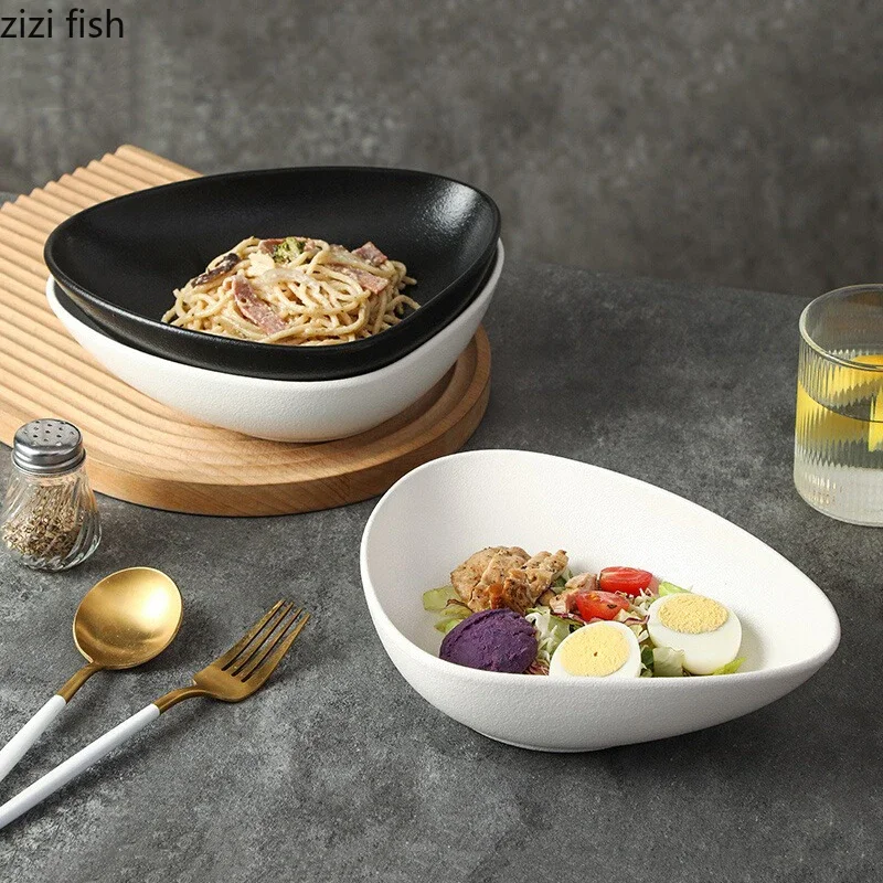 Circular Triangle Ceramic Bowl Restaurant Salad Bowl Dessert Bowl Soup ...