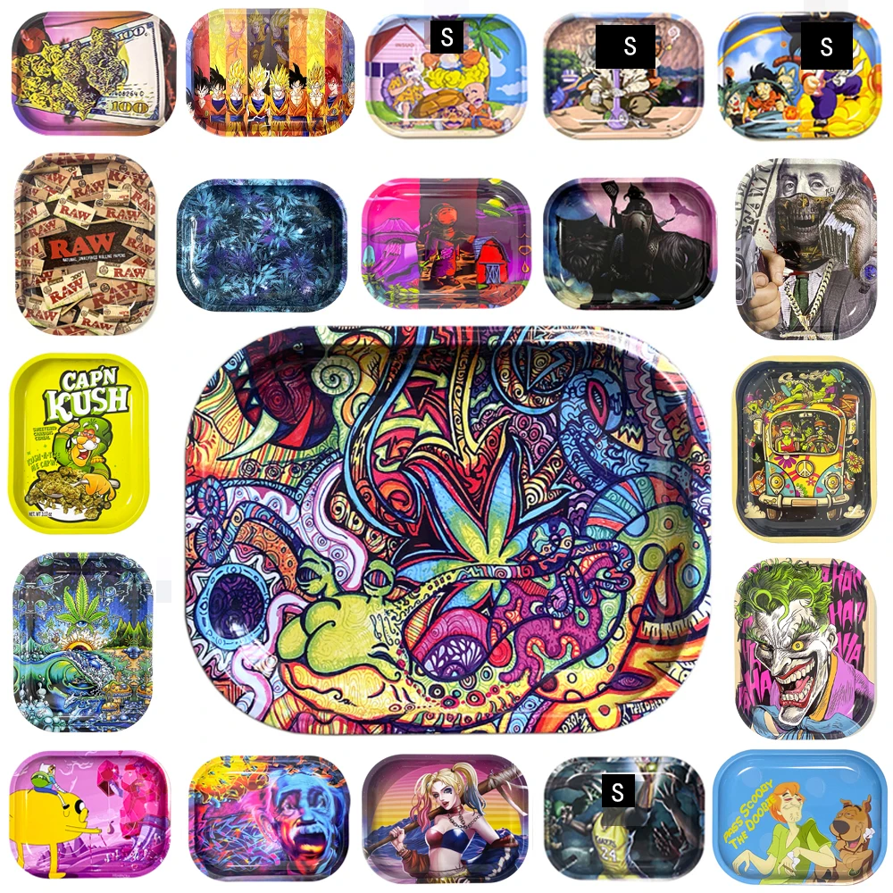 18-14cm-Metal-Rolling-Tray-tobacco-plate-For-Smoking-Herb-Grinder ...