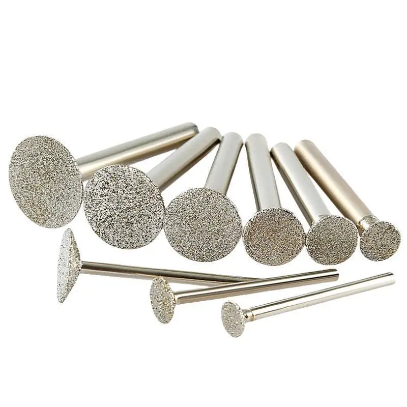 10PCS-Electroplated-Diamond-Grinding-Head-6-3mm-Shank-Stone-Engraving-T ...