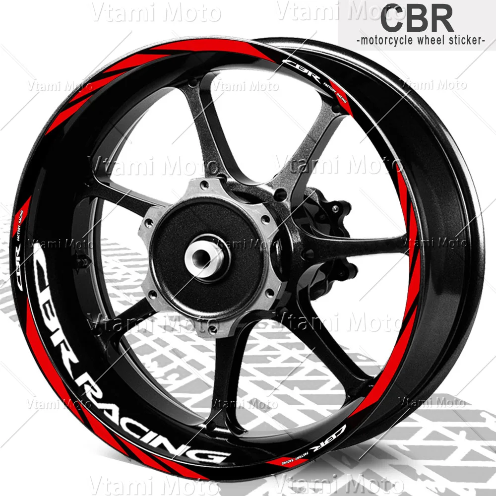 Reflective Motorcycle Wheel Sticker Rim Decals For CBR 400 600RR 650R ...