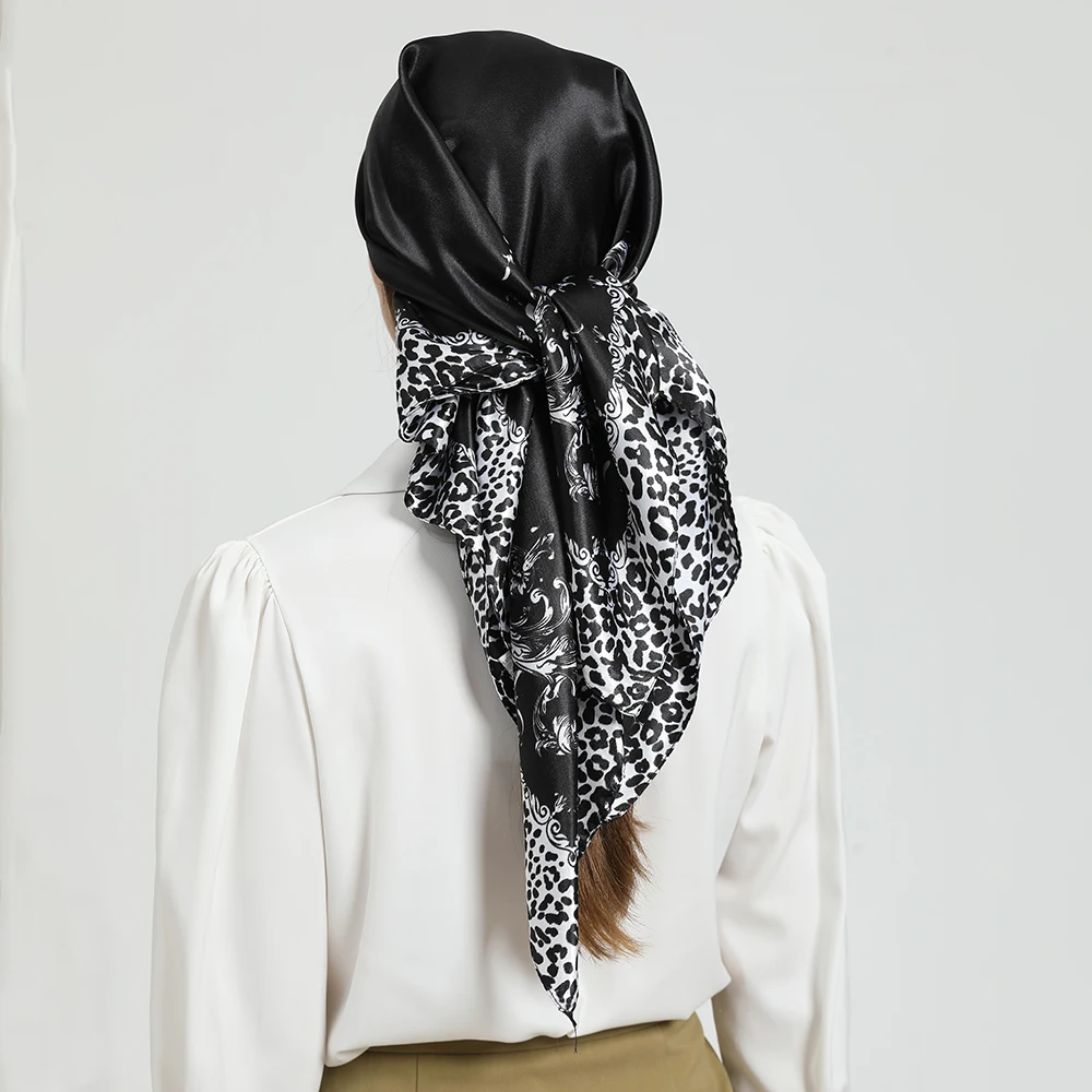 Bufanda-de-cabeza-de-seda-de-leopardo-negro-para-mujer-pa-uelos-de-pelo ...
