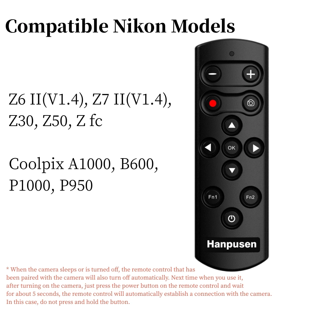 Nikon Z5 Z30 Z6II icin Hanpusen ML L7B kablosuz uzaktan kumanda soketi surumu Nikon ii Zfc Z50 P950 A1000 B600 P1000 Nikon ML L7 olarak AliExpress
