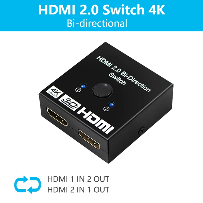 Comutador hdmi bidirecional, de 2 entrada para 1 saída ou 1 entrada ...
