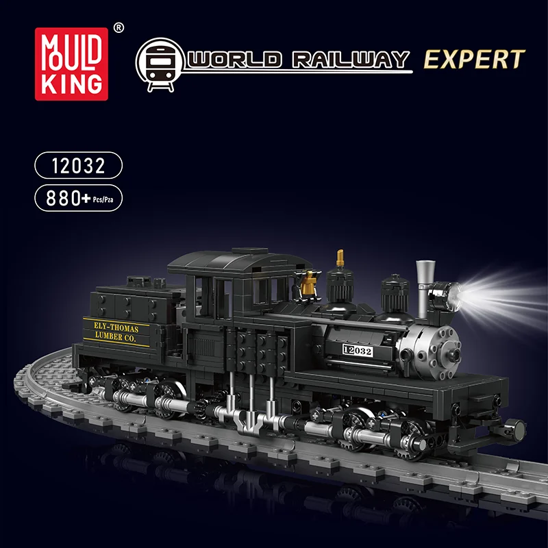 Mould King Shay-Type Steam Locomotive Building Set with LED Remote/App ...