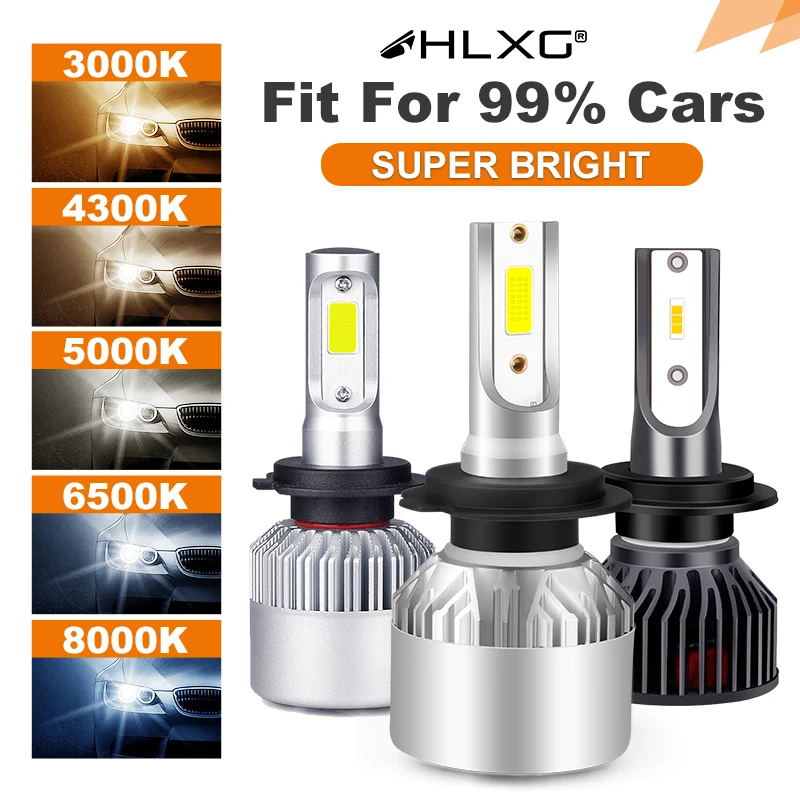 Hlxg h4 led h7 h11 h8 hb4 h1 h3 9005 hb3 farol do carro lâmpadas motocicleta 8000lm acessórios ...