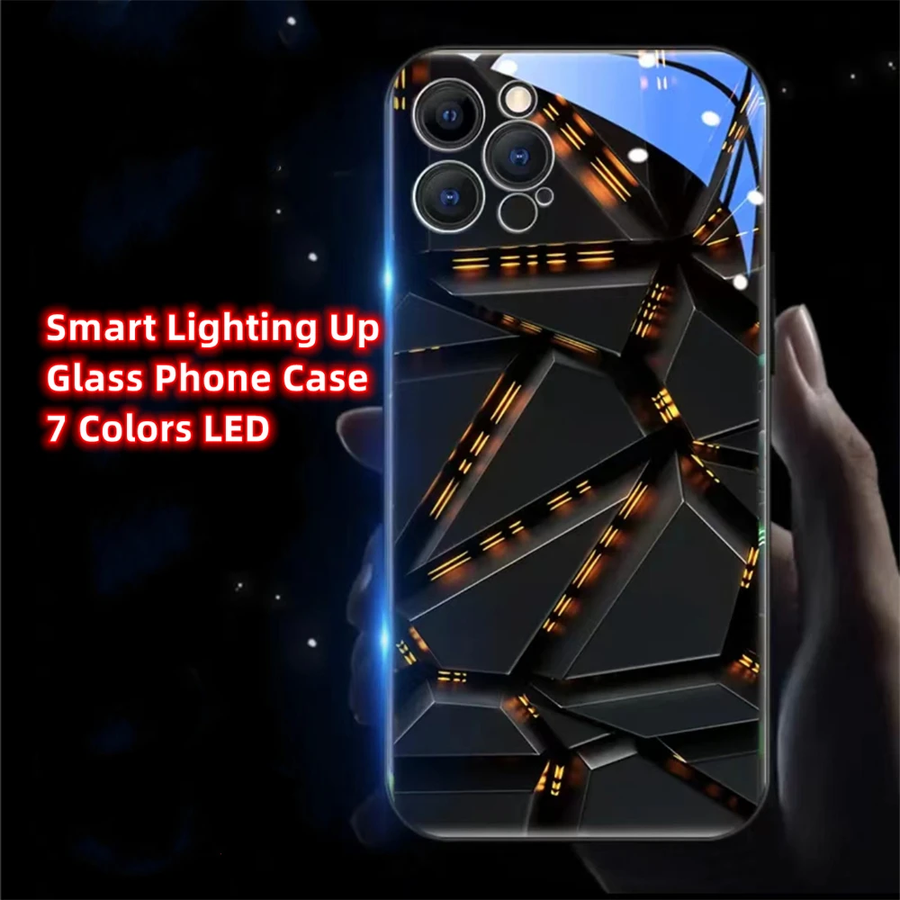 Mechanical-Diamond-Grid-Sound-Music-Control-Led-Light-Up-Phone-Case-For ...