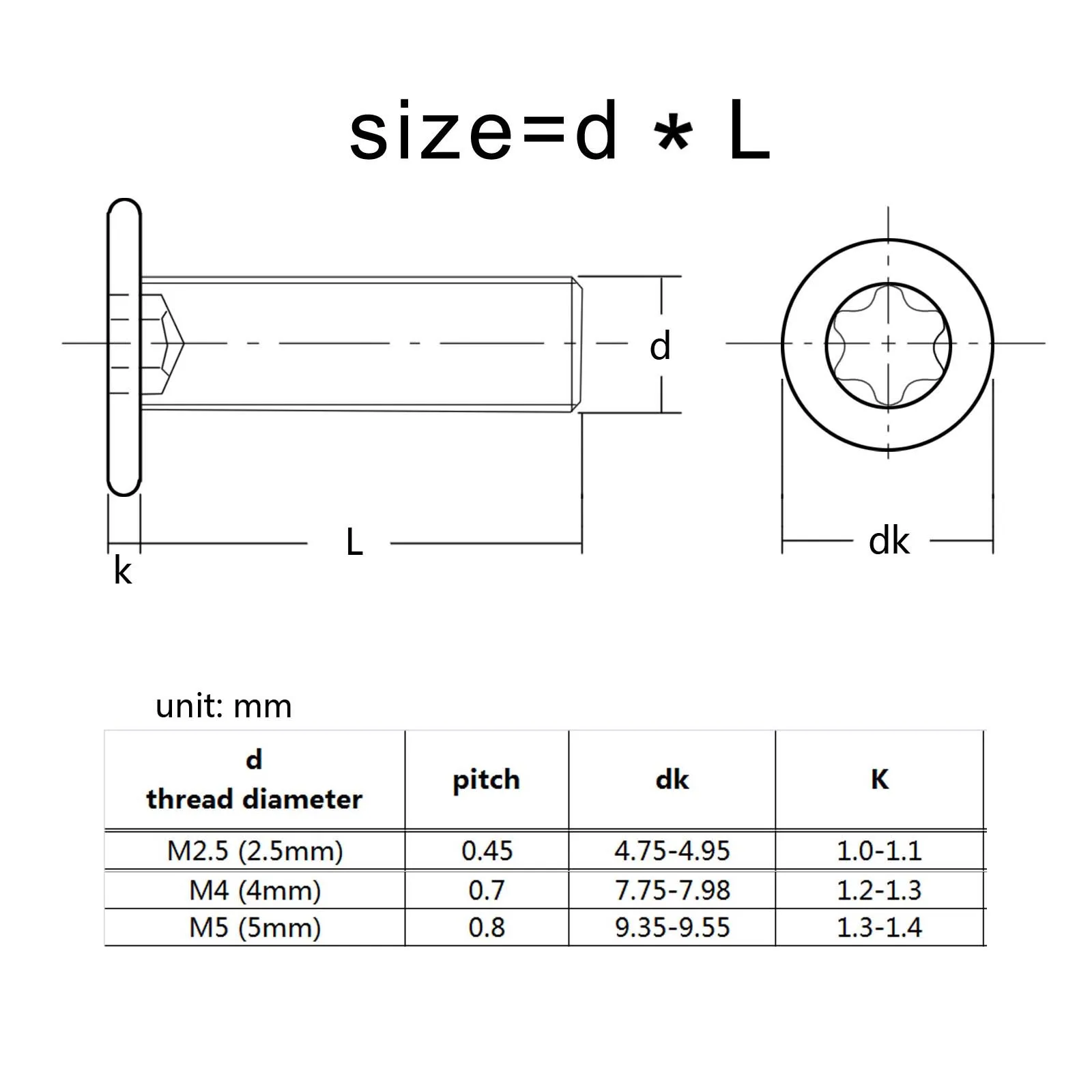 VIS,10Pcs M6x30mm--Vis à tête plate torx noire, 5-10-50x, M2 M2 M2, 5 M3 M4 M5 M6, en acier ...