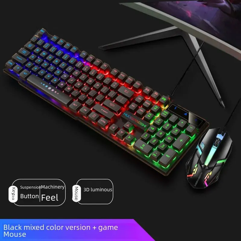 Pink-Colorful-Glowing-Wired-Usb-Keyboard-Mouse-Combo-For-Computers ...