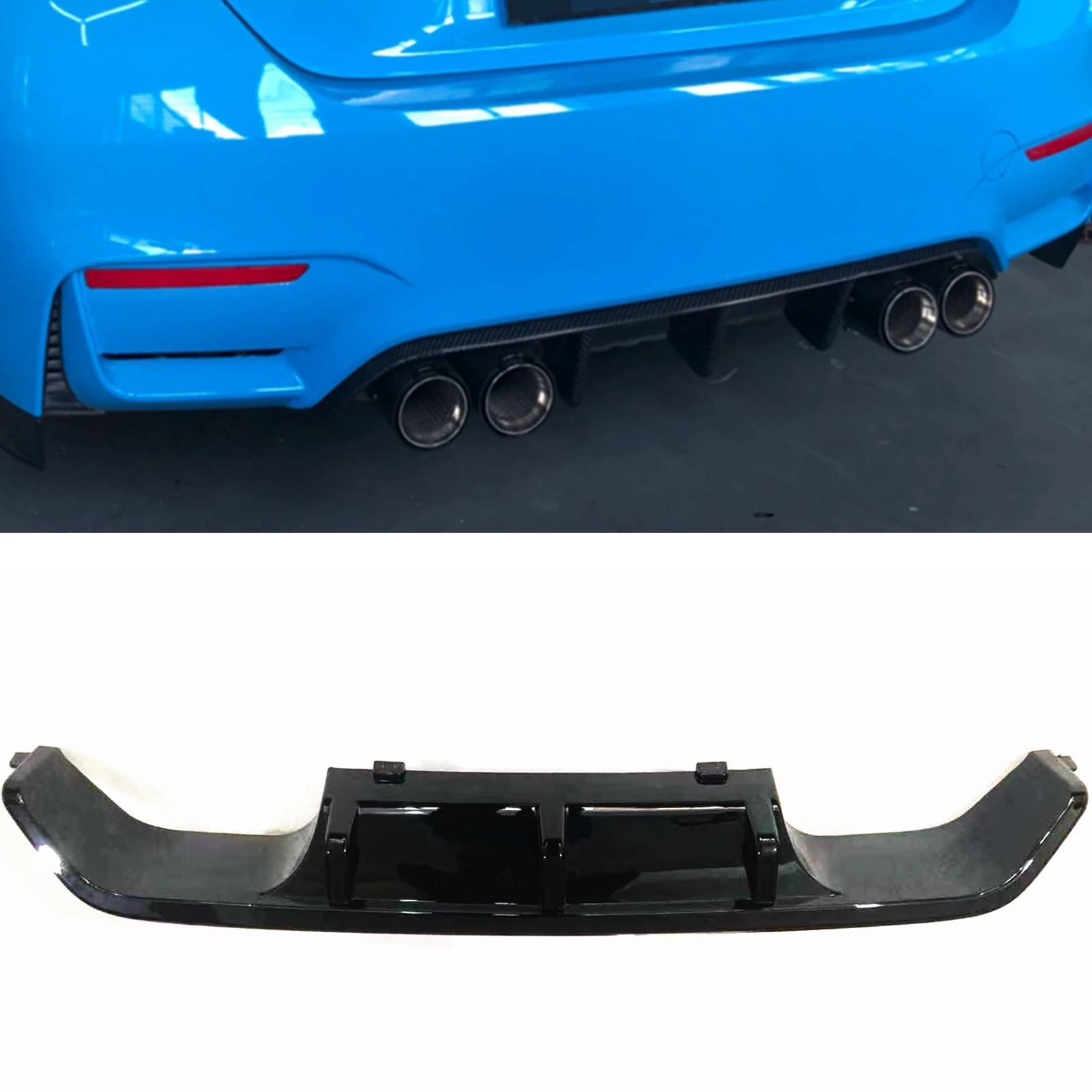 Rear Diffuser Lip For BMW F80 M3 2015-2017 With Original Bumper Glossy ...