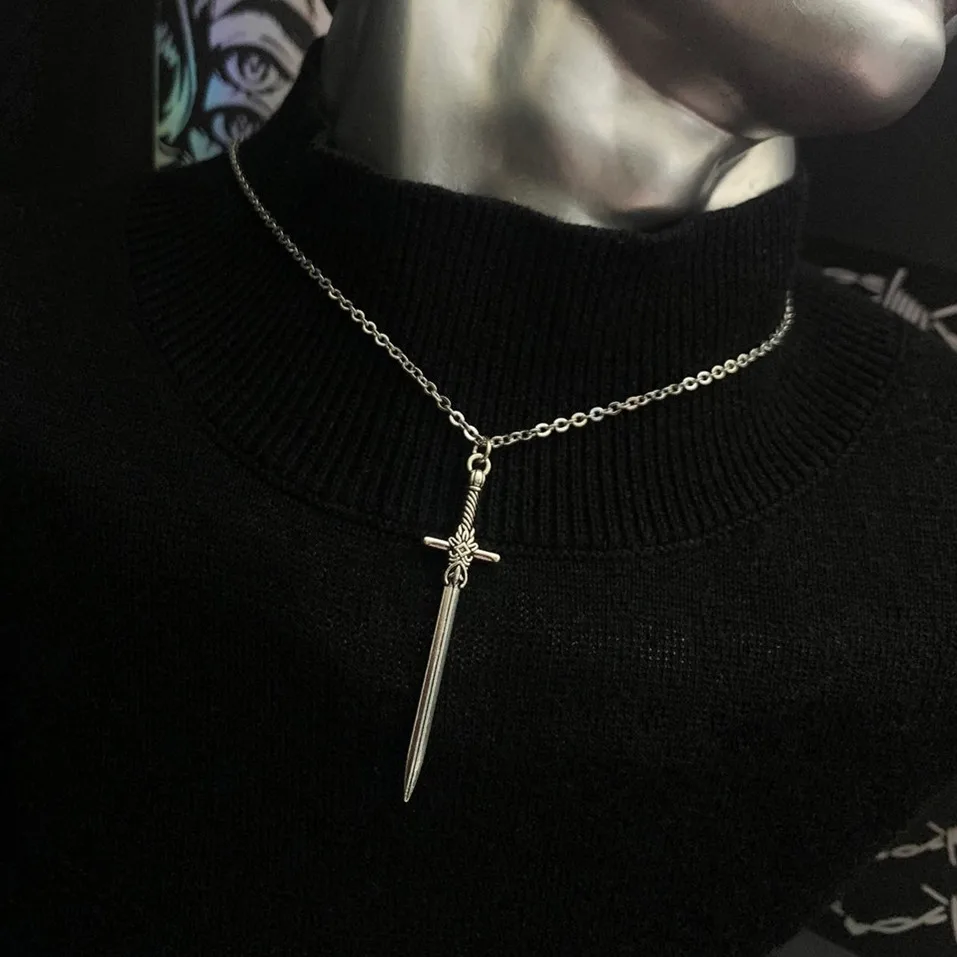 VIKING-SWORD-NECKLACE-gothic-jewelry-grunge-pendant-dark-academia-witchy-norse-dagger-pendant ...