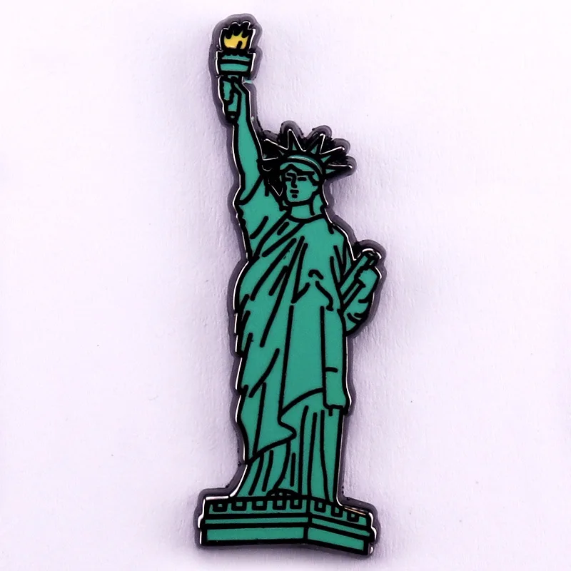 fashion Statue of Liberty portrait badge lapel pin - AliExpress 36