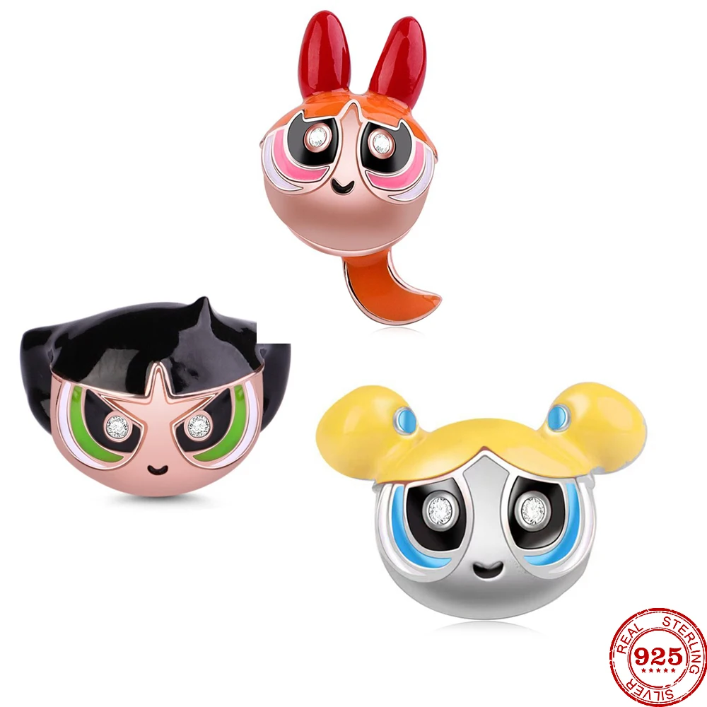 MINISO-The-Powerpuff-Girls-nuevo-colgante-de-plata-de-ley-925-con ...