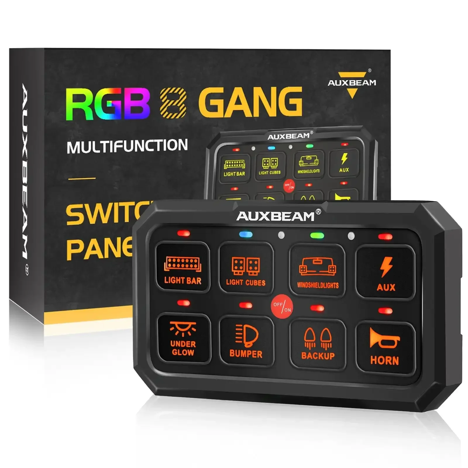 AUXBEAM-8-Gangs-RGB-LED-On-Off-Switch-Panel-TOGGLE-MOMENTARY-PULSED ...
