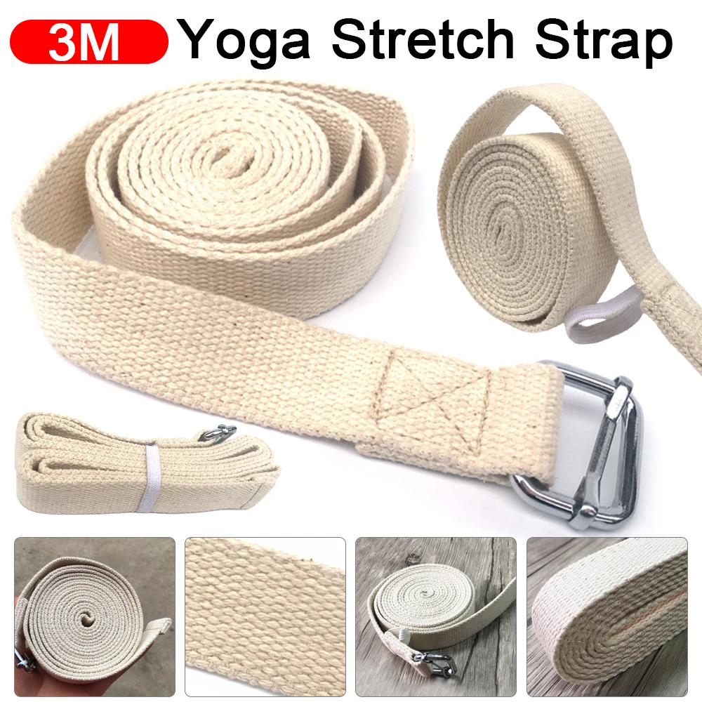 3m Yoga Stretch Strap D-Ring Belt Gym Adjustable Rope Resistance Figure ...