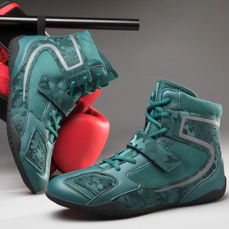 Sapatos-de-boxe-unissex-para-homens-e-mulheres-sapatos-de-luta-preto-e ...