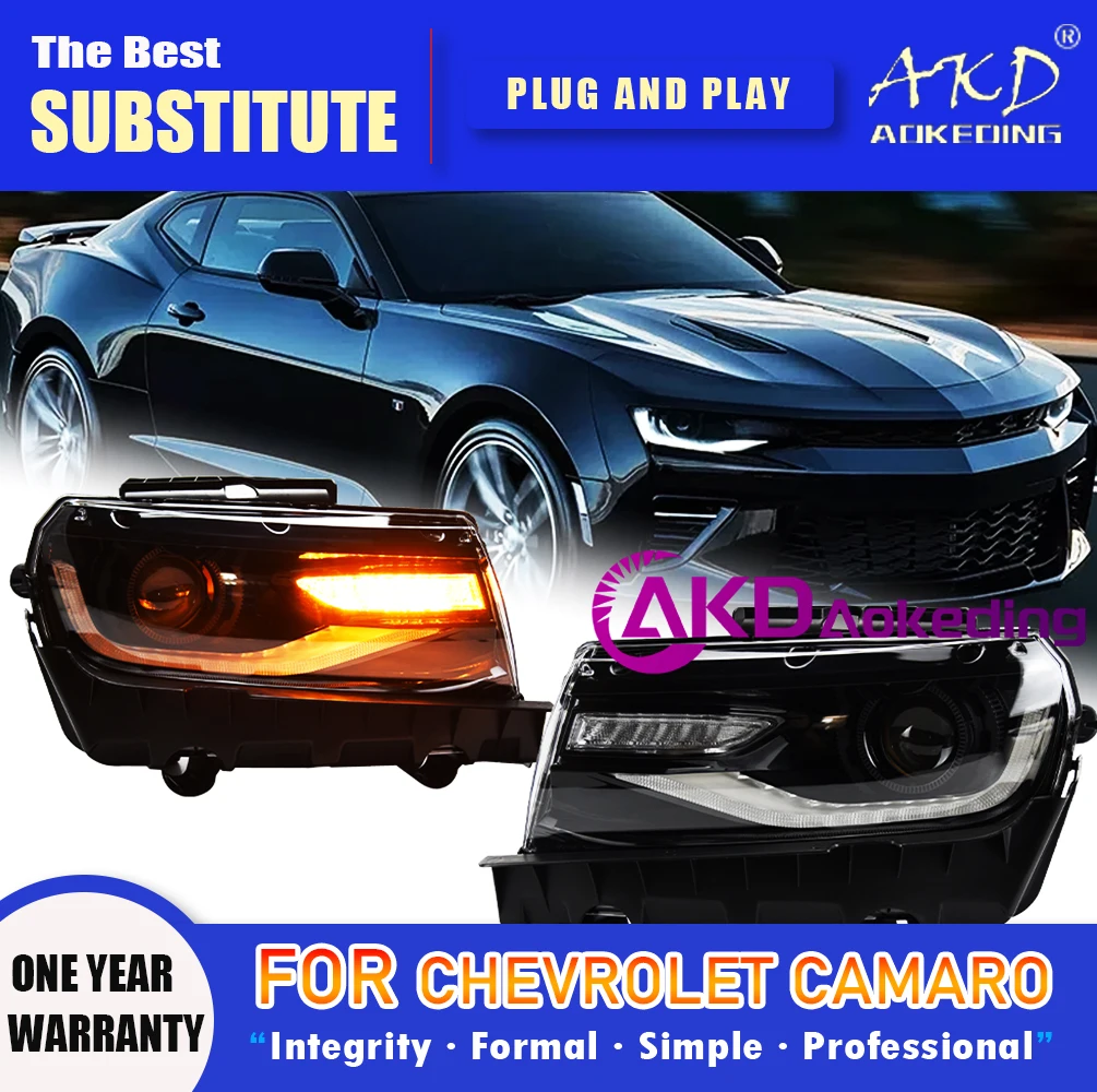 AKD Head Lamp for Chevrolet Camaro LED Headlight 2014-2015 Headlights ...