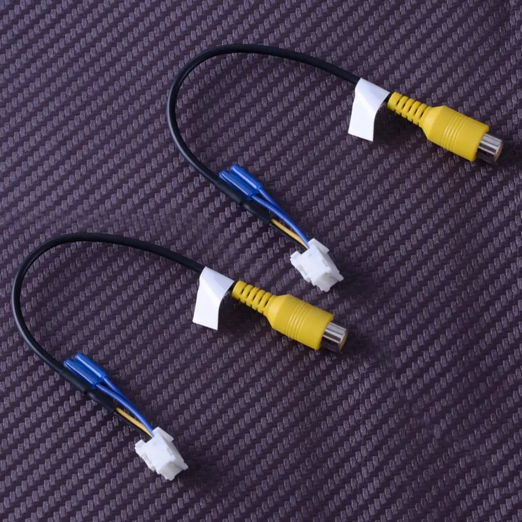 2Pcs 4 Pin Rear View Backup Camera RCA Cables Connectors Adapters Fit ...